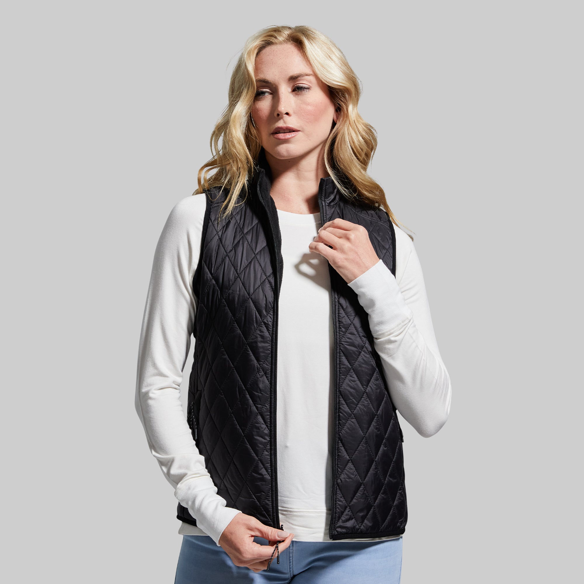 Black Reversible Vest | Puffer Vest | Fleece Lined Vest – Born ...
