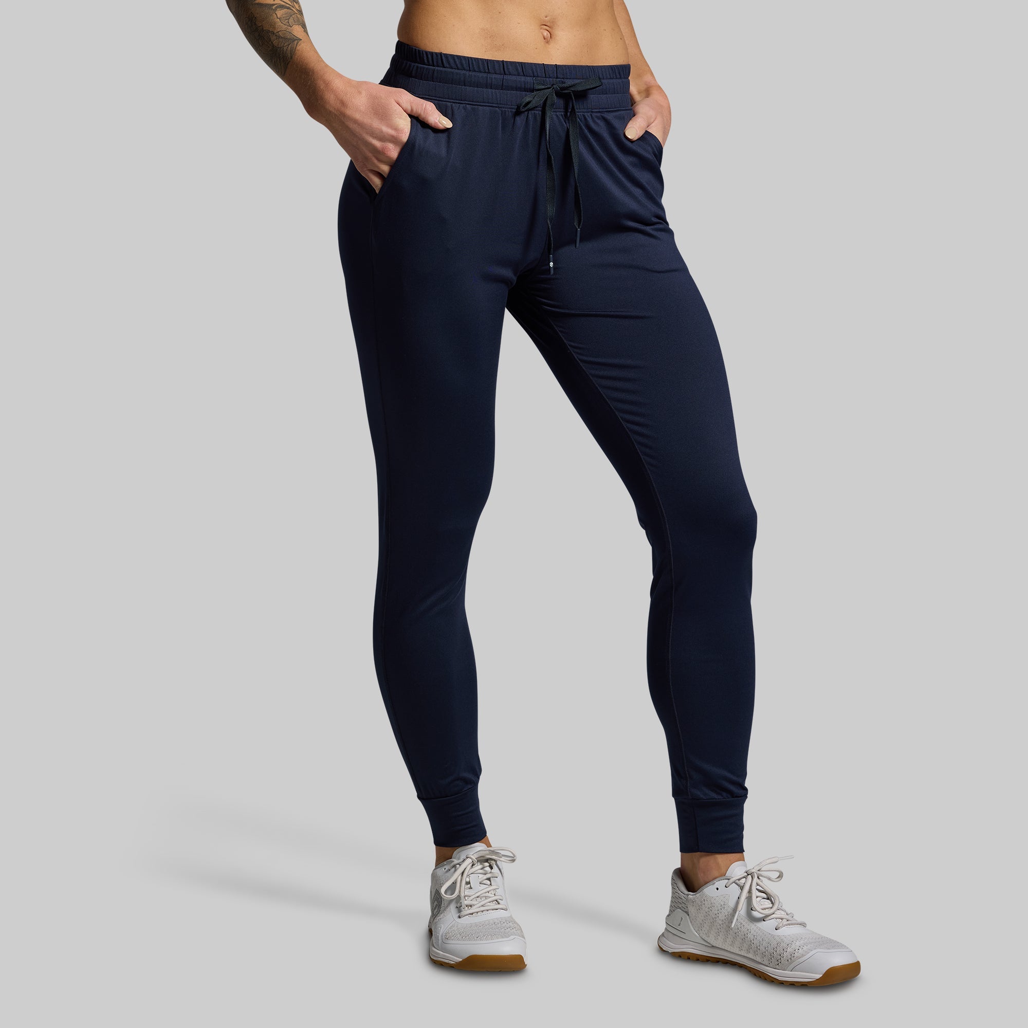 Women's Athleisure Joggers | Women's Navy Skinny Joggers – Born ...