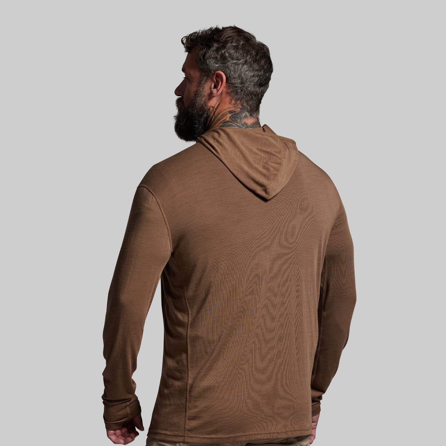 Ridgeline Merino Half Zip Hoodie 165 (Coyote Brown) – Born Primitive Canada