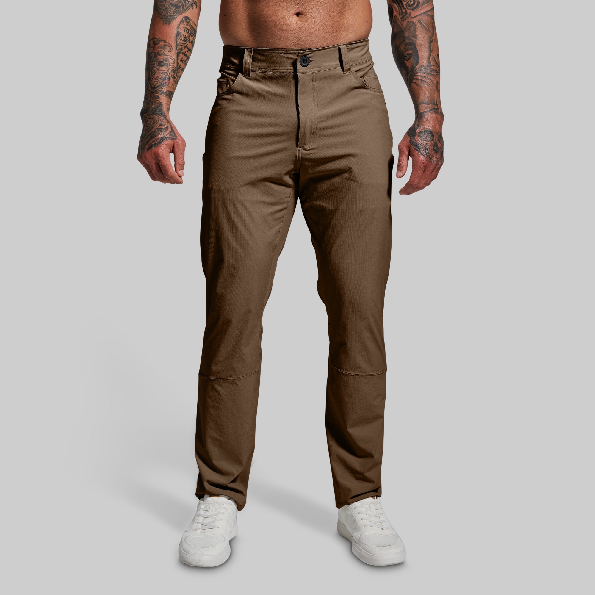 Men's Brown Commuter Pants | Pants with Zip Pockets | Men's Casual Pant ...