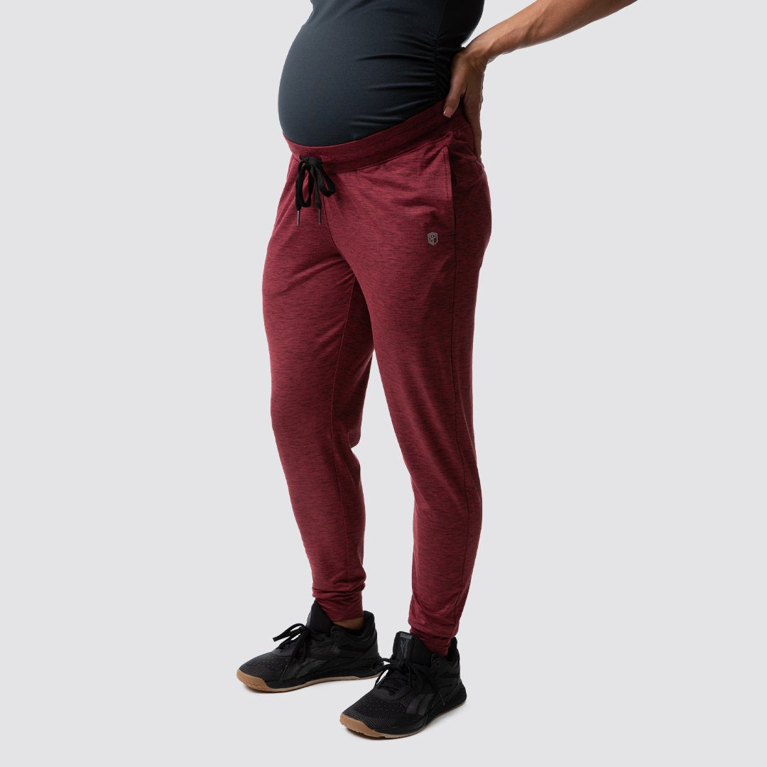 Maternity Maroon Sweatpants | Pregnancy Joggers with Pockets – Born ...