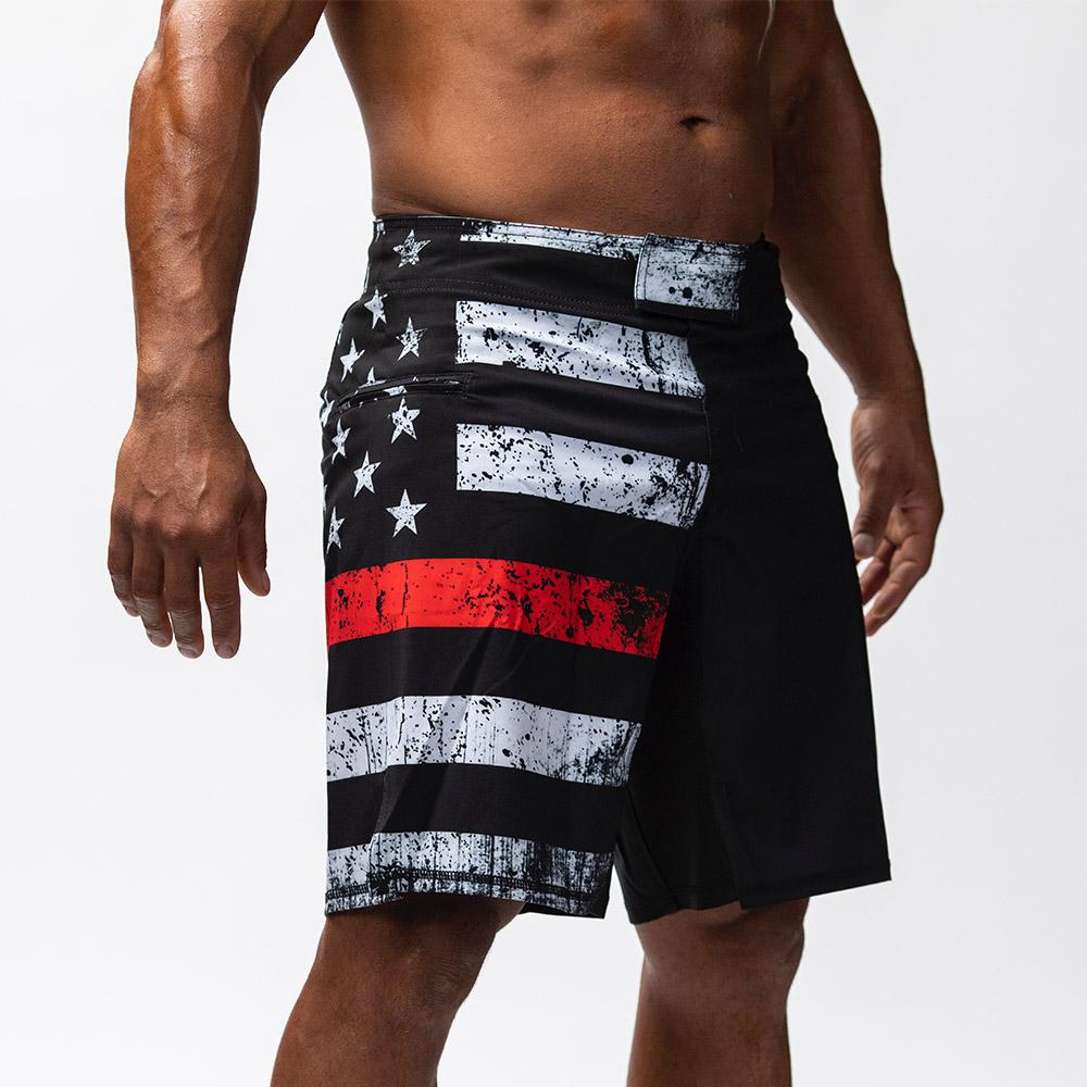 Thin Red Line Board Shorts | Firefighter Workout Shorts – bornprimitive ...